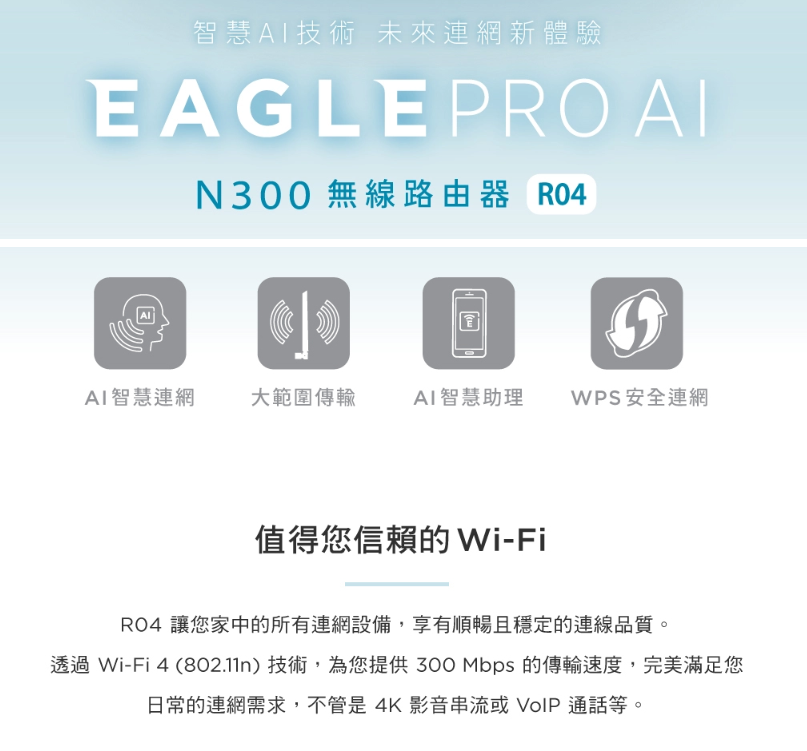 D-Link 友訊 R04 N300 EAGLE PRO AI 智慧無線路由器 wifi分享器 | 富田資訊 | 樂天市場Rakuten