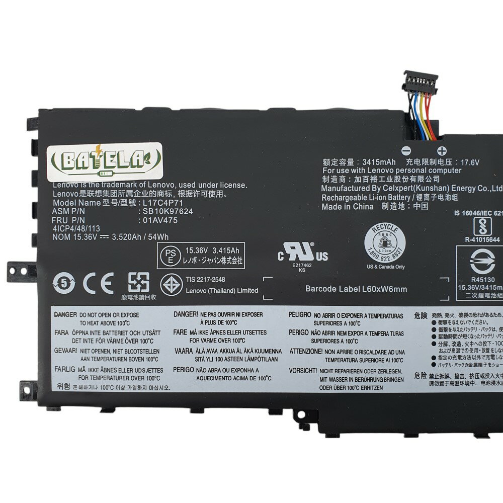 LENOVO 聯想 L17C4P71 原廠規格 電池 Thinkpad X1 YOGA Gen3 2018 L17M4P71 L17M4P73 ...