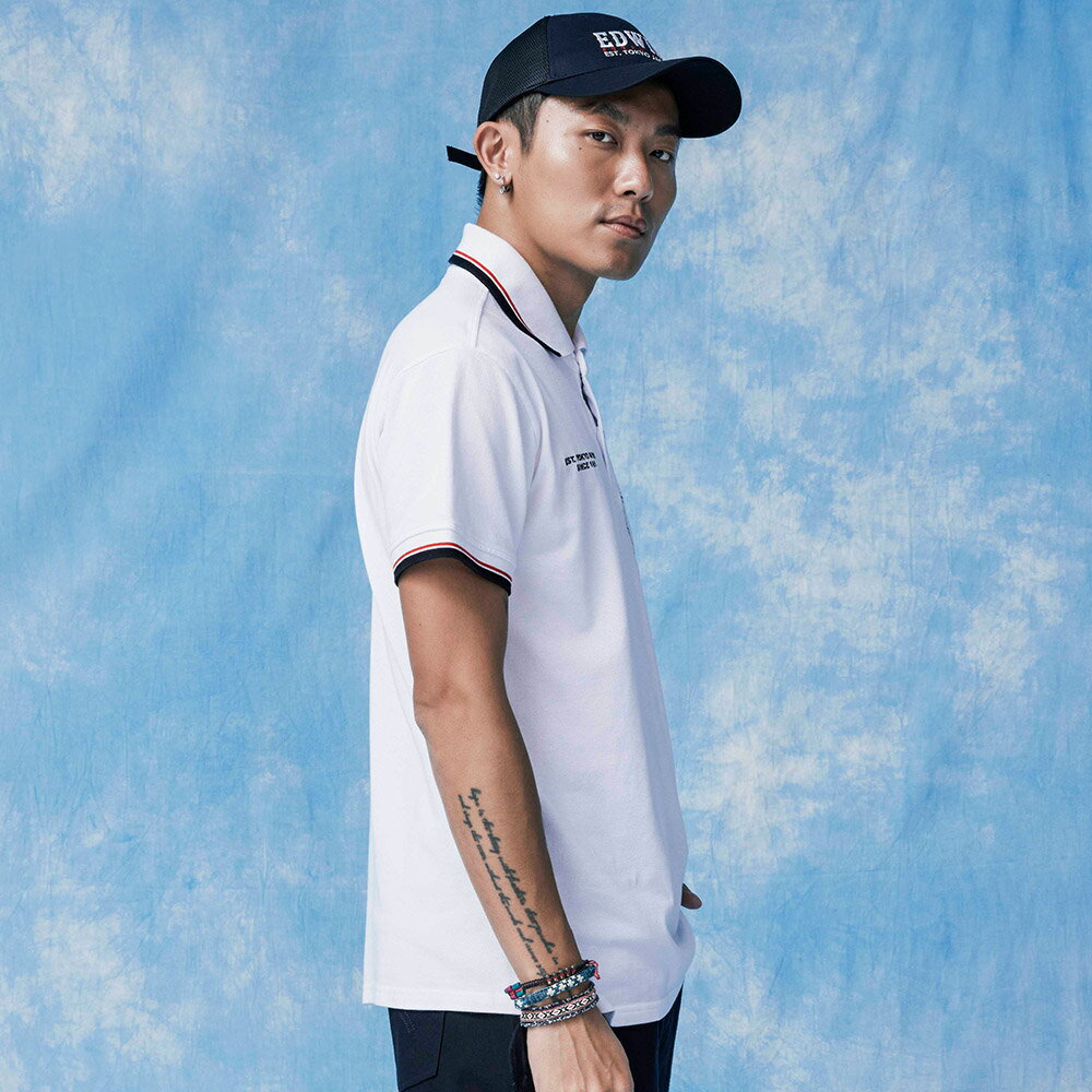 EDWIN 男款 網眼印花短袖POLO衫 (白色) #狂降5折 | EDWIN官方旗艦店直營店 | 樂天市場Rakuten