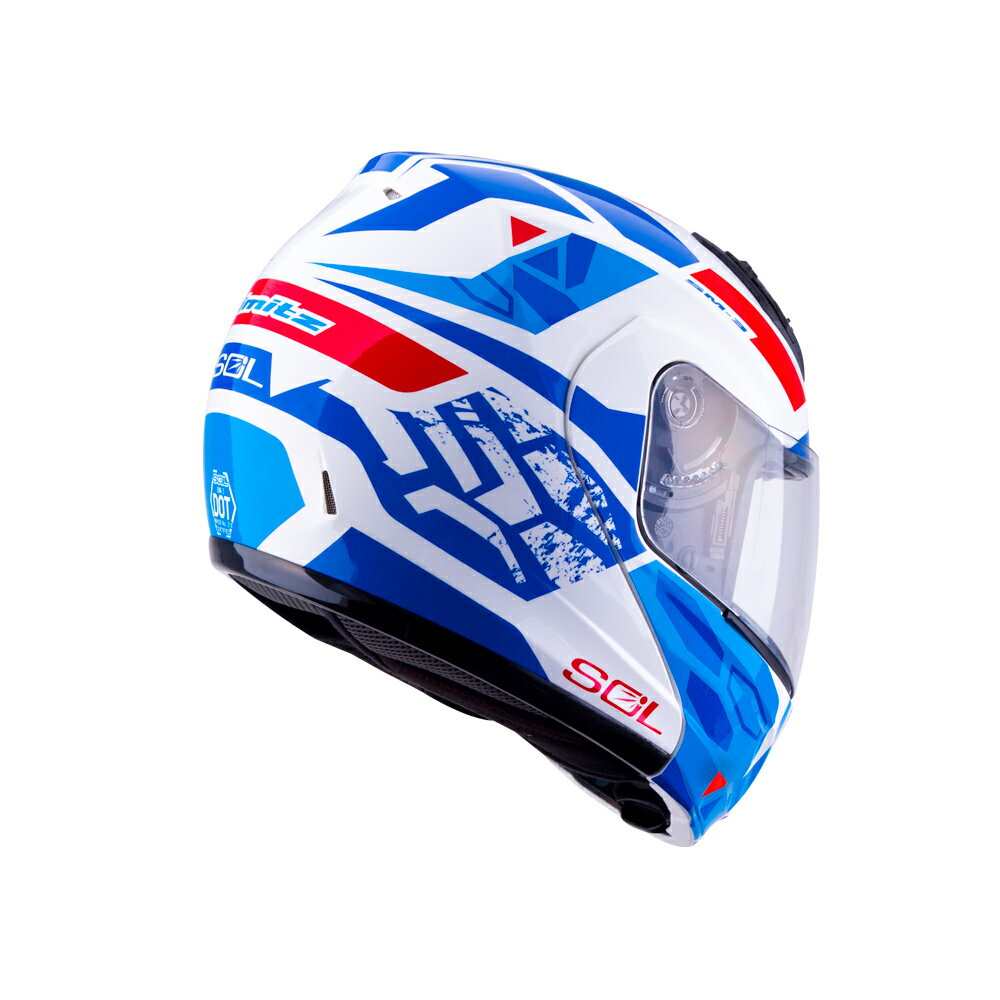 【SOL Helmets】SM-3可掀式安全帽 (戰將_白/藍紅) ｜ SOL安全帽官方商城 | SOL Helmets | 樂天市場Rakuten
