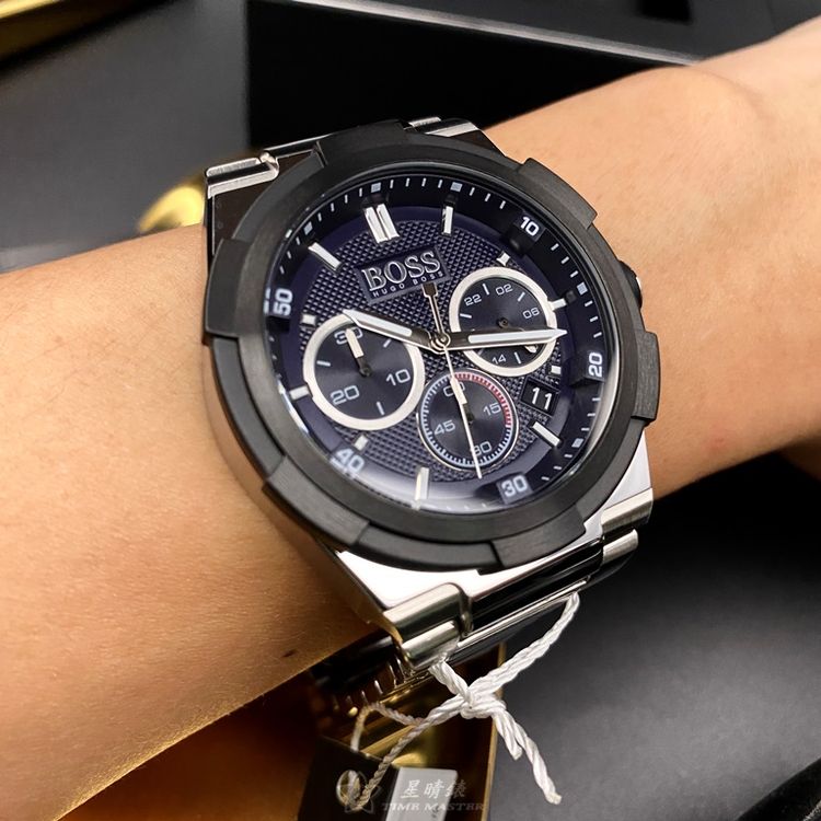 BOSS伯斯男錶,編號HB1513360,46mm黑, 銀圓形精鋼錶殼,黑色三眼, 運動錶面,銀色精鋼錶帶款,找尋好久就是這款!, 我就是要這 ...