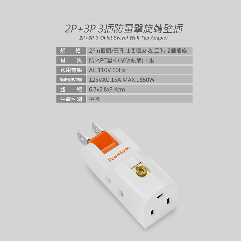 群加 PowerSync 2P 2插 3插 4插 2P+3P 防雷擊180度旋轉壁插 通過國家標準認證最新安規 | 小米粉直營店 | 樂天市場Rakuten