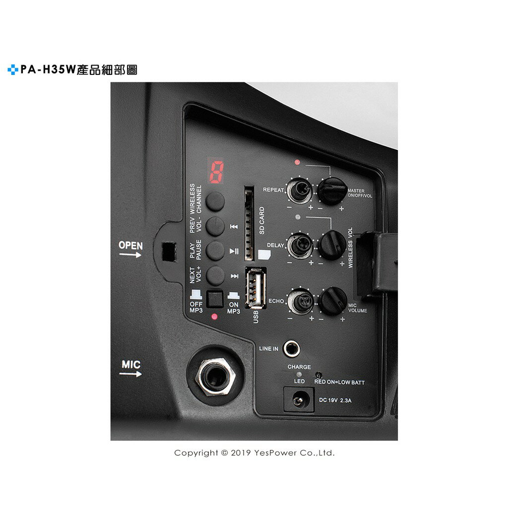 PA-535/PA-H35W POKKA 35W無線擴音機/UHF/可選配USB.SD卡/內建鋰電池.ECHO功能/台製 | 悅適影音教學導覽 ...