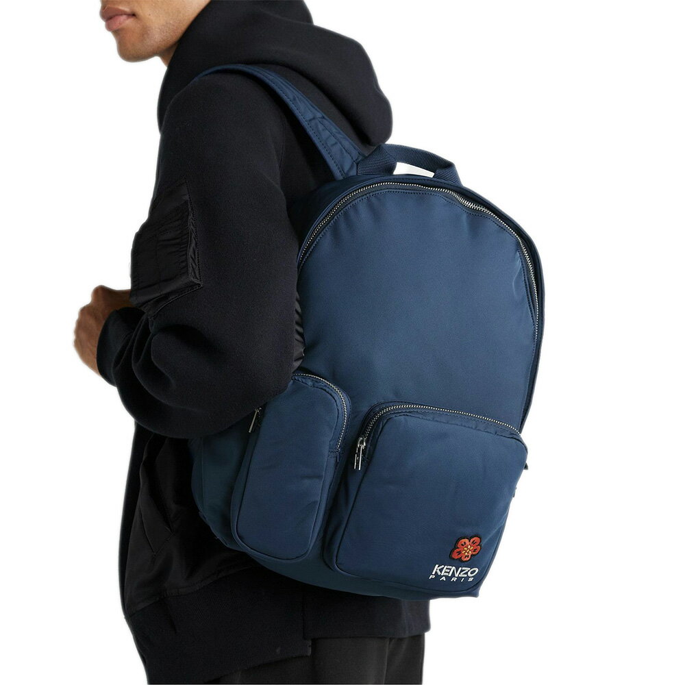 KENZO Boke Flower 罌粟花刺繡標誌徽章後背包 午夜藍(FC65SA453F2577) | 輕奢女王選物 | 樂天市場Rakuten