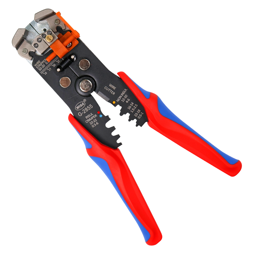 WIGA 威力鋼 G-2855 8吋 專業自動剝線鉗[剝線夾持調整鈕, 附剝線長度控制板] | 威力鋼工具旗艦店直營店 | 樂天市場Rakuten