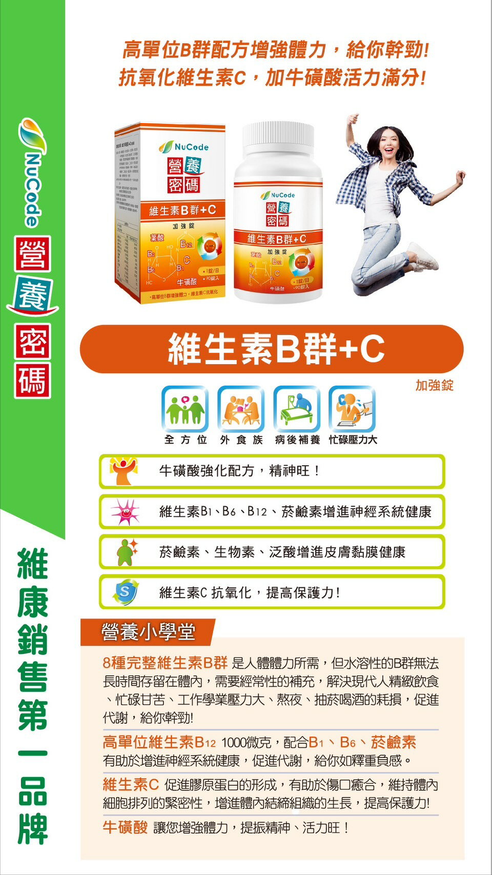《Nucode》營養密碼維生素B群+C 加強錠 90 錠 | 護具e哥居家醫療用品直營店 | 樂天市場Rakuten