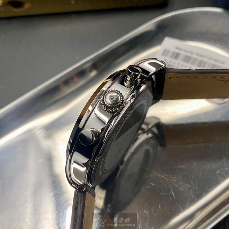 點數9%★MASERATI手錶,編號R8871618014,42mm銀圓形精鋼錶殼,寶藍色簡約, 三眼, 中三針顯示, 精密刻度錶面,咖啡色 ...