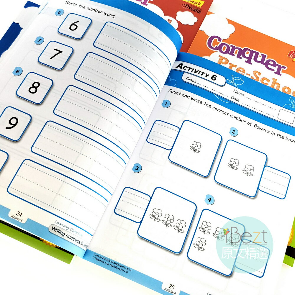 SAP Conquer Pre-School Mathematics K1／K2(四冊) | 新加坡教材 | 數學準備 | 基礎數學力 ...