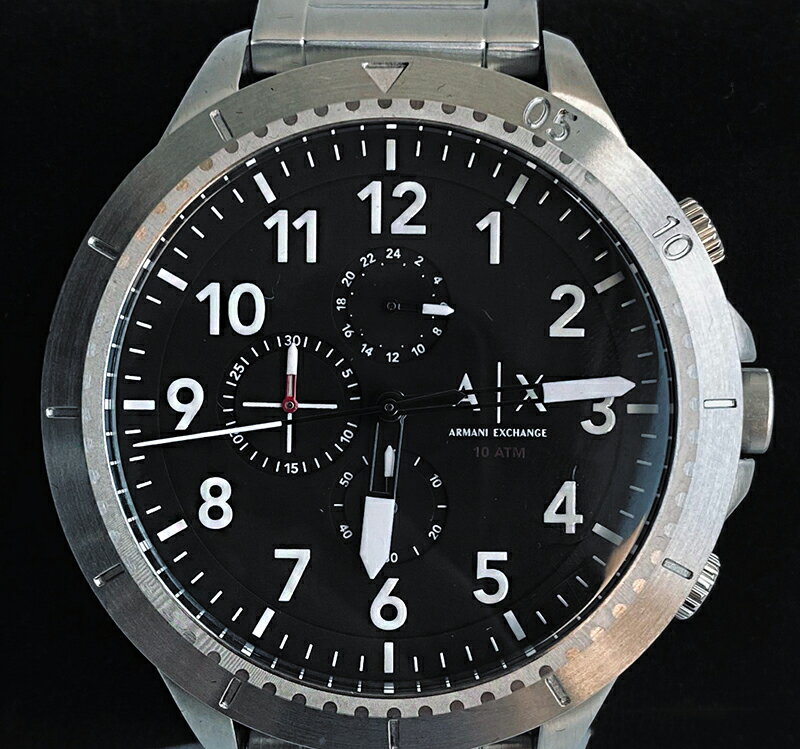 美國百分百【Armani Exchange】AX 手錶腕錶 阿曼尼 鋼錶帶 三眼 大鏡面 AX1750 黑色 BG34 | 美國百分百直營店 ...