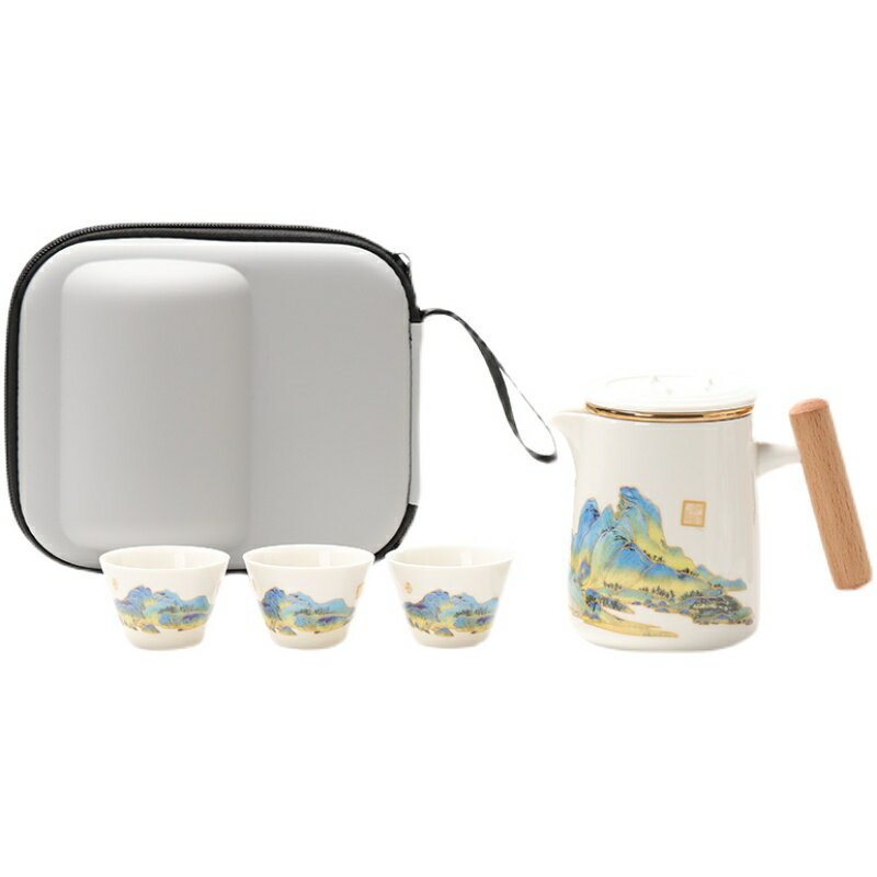 羊脂玉瓷旅行功夫茶具套裝家用戶外便攜包茶水分離德化白瓷快客杯 茶具組 泡茶器具 | 樂遊遊戶外用品館直營店 | 樂天市場Rakuten