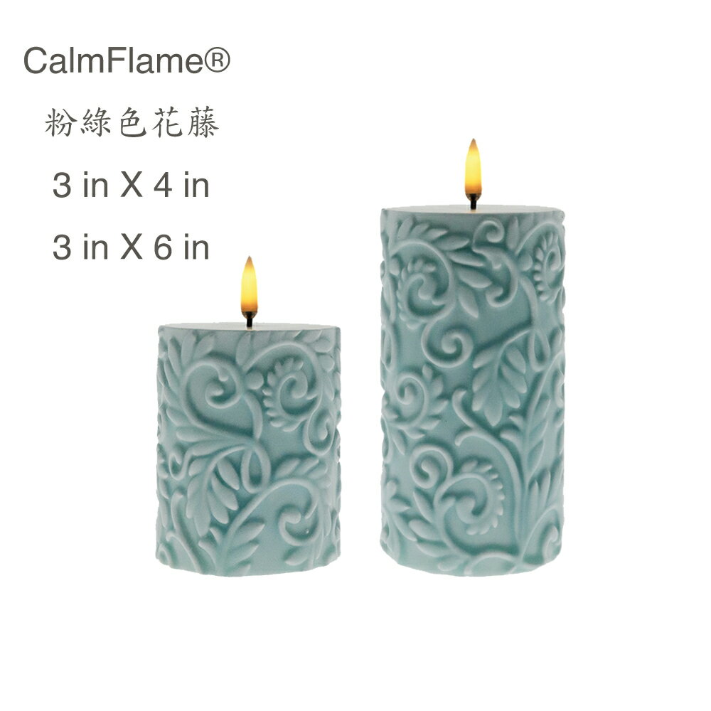 浮雕花藤、葉、雪花，手工製作，仿真，LED電子柱狀蠟燭 CalmFlame®, BrightWick® [直送日本] | ARTEMIS | 樂天市場Rakuten