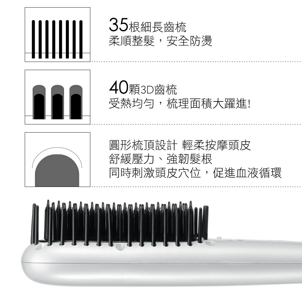【KINYO】珍珠光溫控髮妝梳 (KHS-3301) 燙髮梳 電子梳 離子梳 直髮梳 ｜交換禮物 | KINYO 官方旗艦店 | 樂天市場Rakuten