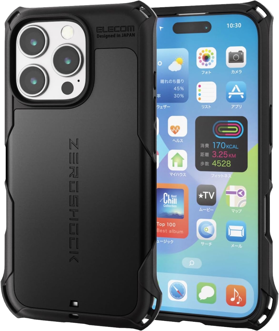 日本代購 ELECOM ZEROSHOCK iPhone 16 Pro 耐衝擊 手機殼 保護殼 附保護貼 黑色 | 左東精品代購直營店 | 樂天市場Rakuten