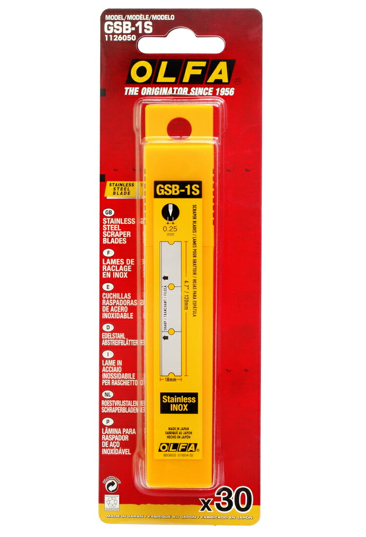 又敗家@日本OLFA寬12cm大刮刀刀片替刃GSB-1S(30入;不銹鋼)品番XBGSCR-SL適GSR-1 GSR-2【全館299超取免運】【APP下單點數4倍送】 | 又敗家直營店 ...
