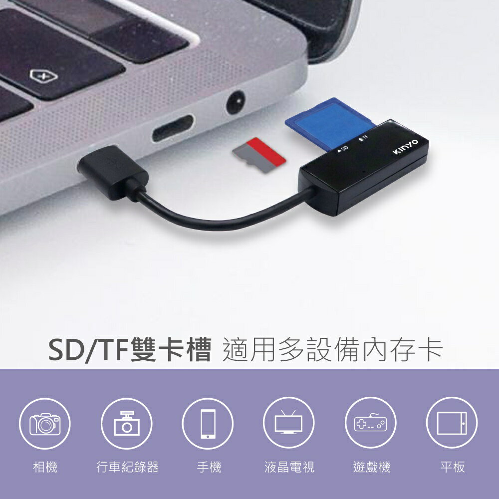 【KINYO】迷你雙槽讀卡機 (KCR-219) MicroSD SD卡 支援SDXC｜一年保固 | KINYO 官方旗艦店 | 樂天市場Rakuten