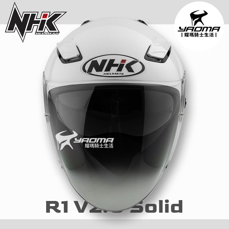 NHK R1 V2.0 素色 白 亮面 內置墨鏡 排齒扣 3/4罩 安全帽 耀瑪騎士機車部品 | 耀瑪騎士生活館直營店 | 樂天市場Rakuten