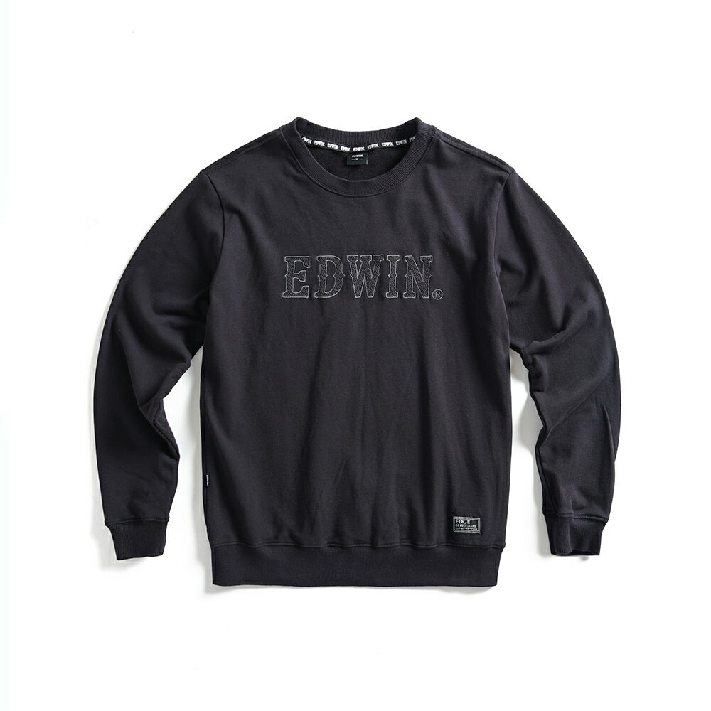 EDWIN EDGE 車縫 BOX LOGO厚長袖T恤-男款 黑色 | EDWIN官方旗艦店直營店 | 樂天市場Rakuten