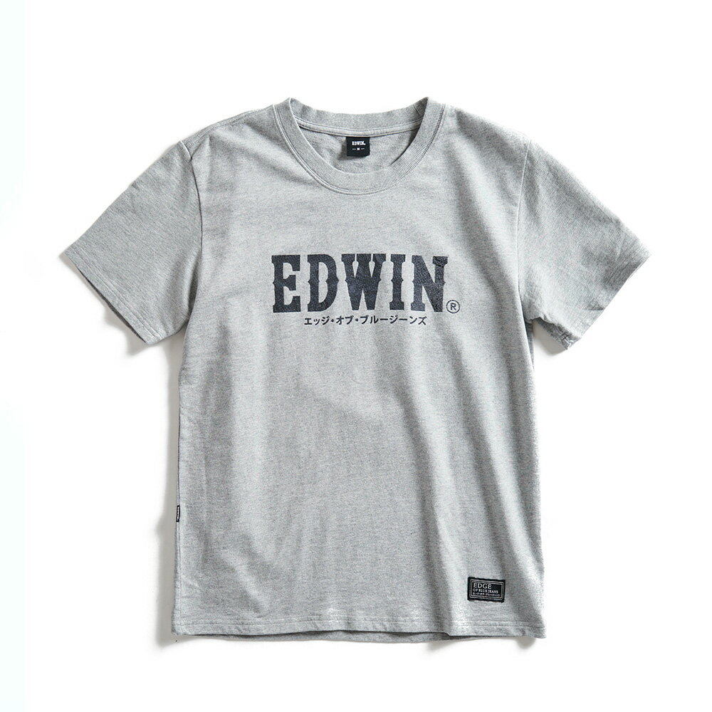 EDWIN EDGE系列 數位煙幕LOGO印花短袖T恤-男款 麻灰色 | EDWIN官方旗艦店直營店 | 樂天市場Rakuten