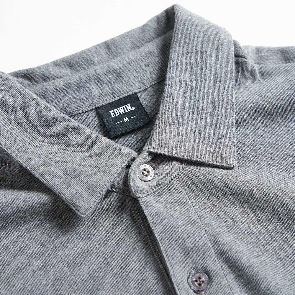 EDWIN 男款 EDGE 經典W印花長袖POLO衫 (灰色) | EDWIN官方旗艦店直營店 | 樂天市場Rakuten