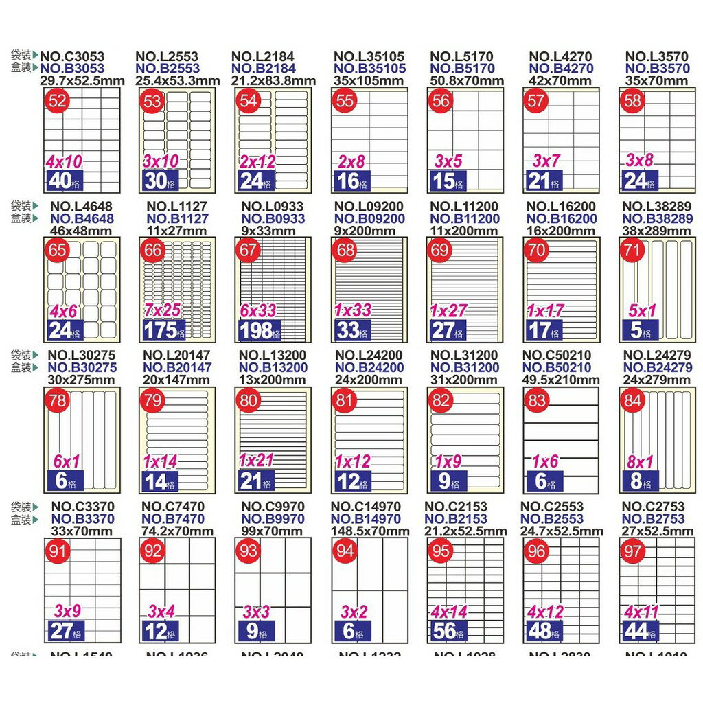 【鶴屋】三用電腦標籤 白色 B2598/B2753/B2770/B2830 105大張/盒 影印/雷射/噴墨 標示貼紙 | 必購佳直營店 ...