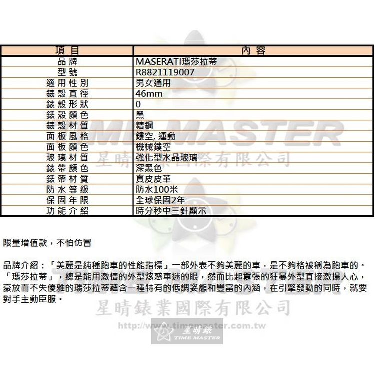 點數9%★MASERATI手錶,編號R8821119007,46mm玫瑰金圓形精鋼錶殼,寶藍色鏤空, 運動錶面,寶藍真皮皮革錶帶款,賭場限量款 ...