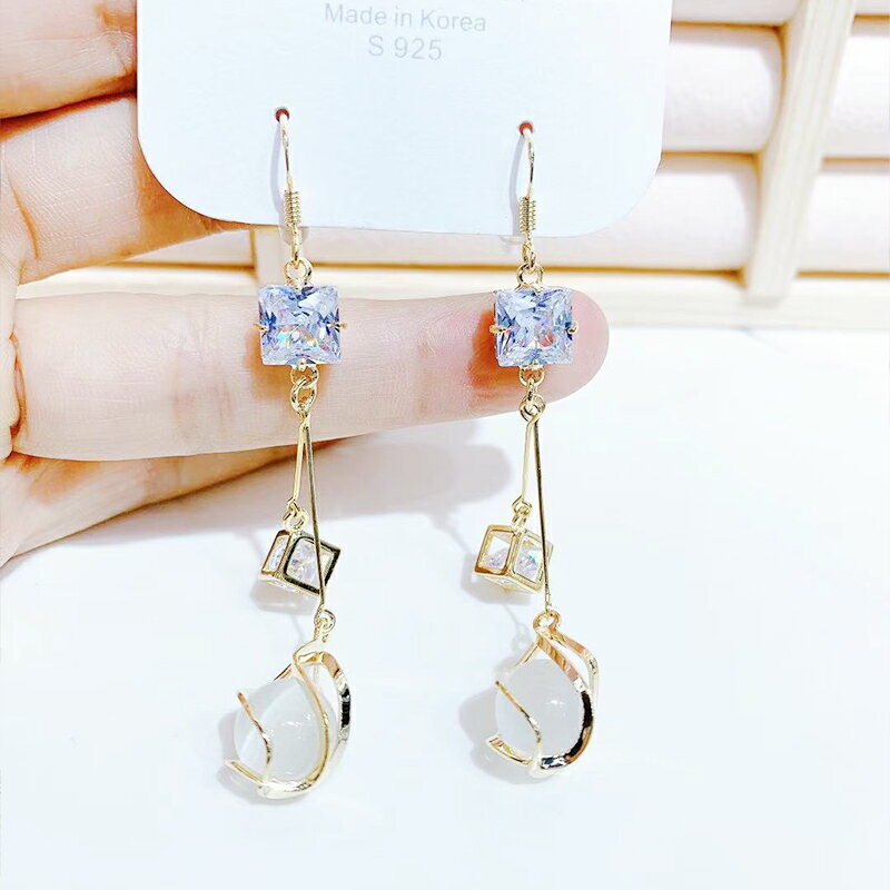 2021新款花朵鋯石領結耳環S925銀國風流行飾品網紅ins同款防過敏 | 協貿國際日用品生活13館 | 樂天市場Rakuten