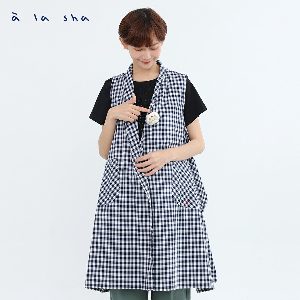 a la sha MIAO別針格紋長版罩衫 | a la sha直營店 | 樂天市場Rakuten