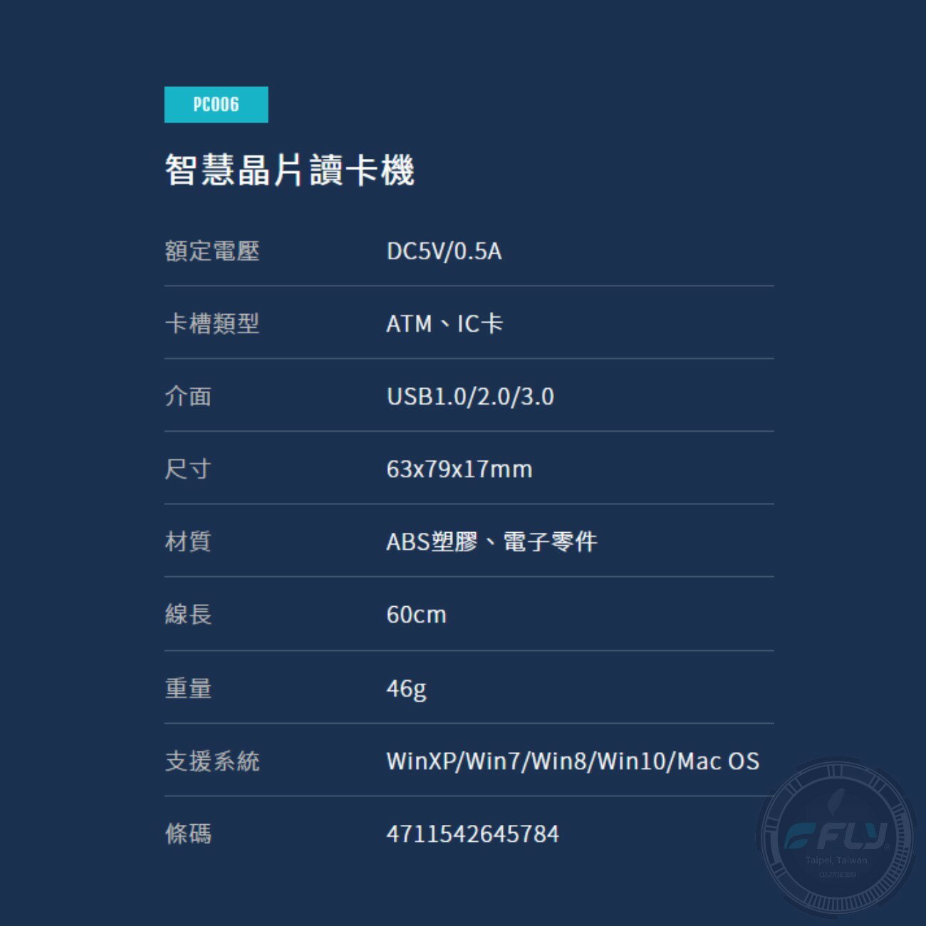 《飛翔無線3C》RONEVER 向聯 PC006 智慧晶片讀卡機 公司貨 電腦讀取 轉帳繳費 隨插即用 | 飛翔商城直營店 | 樂天市場Rakuten