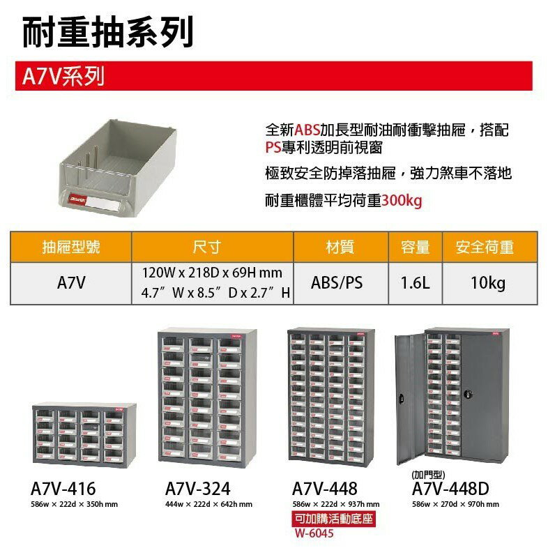 專業耐重經典抽櫃 樹德 A6V-330HD(加門型)【30格】零件櫃 小物收納 快取分類 整理櫃 工具櫃 電器盒 耐衝擊 | 勇氣盒子 生活精選直營店 | 樂天市場Rakuten