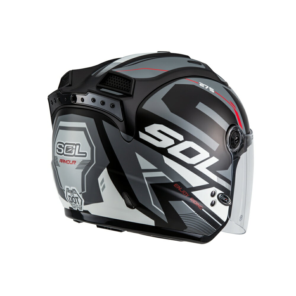 【SOL Helmets】27S開放式安全帽 (星艦_消光黑/灰紅) ｜ SOL安全帽官方商城 | SOL Helmets | 樂天市場Rakuten