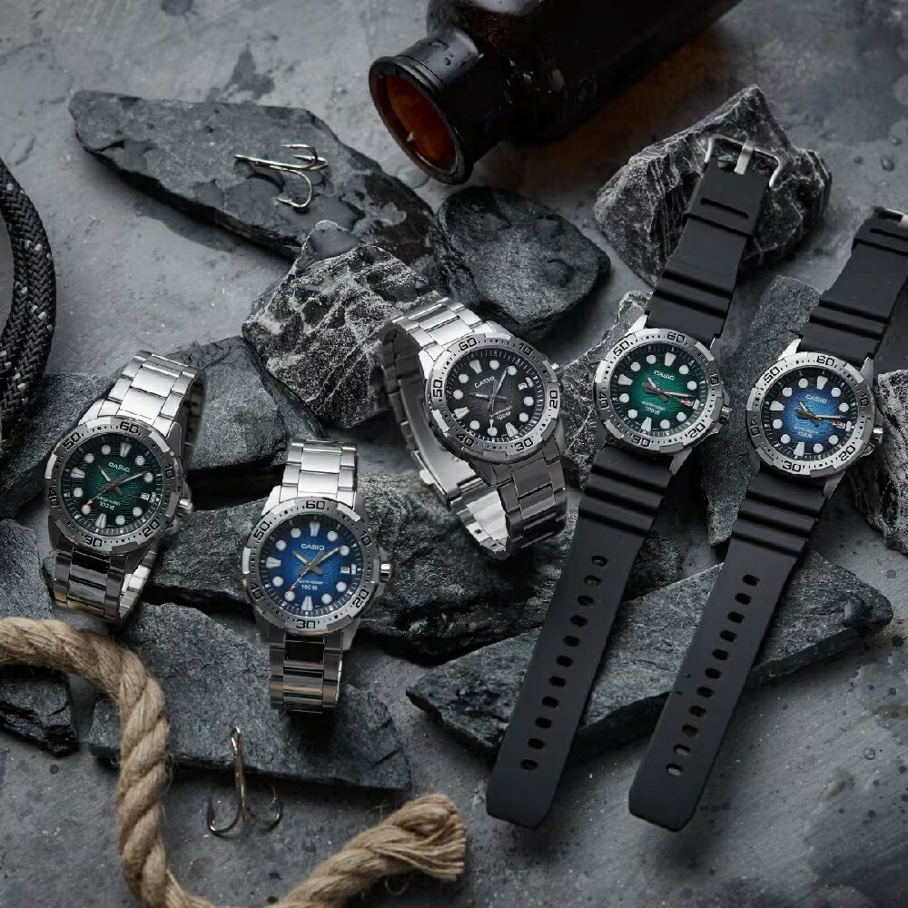 CASIO 卡西歐 MTD-140D-1AV 寶島鐘錶獨賣款 海浪面指針腕錶 不鏽鋼錶帶 黑 43.7mm ｜樂天全館特惠中★指定刷卡回饋10 ...