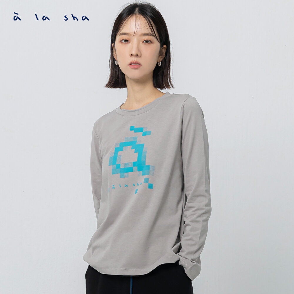 a la sha 方塊a字印花長袖T | a la sha直營店 | 樂天市場Rakuten