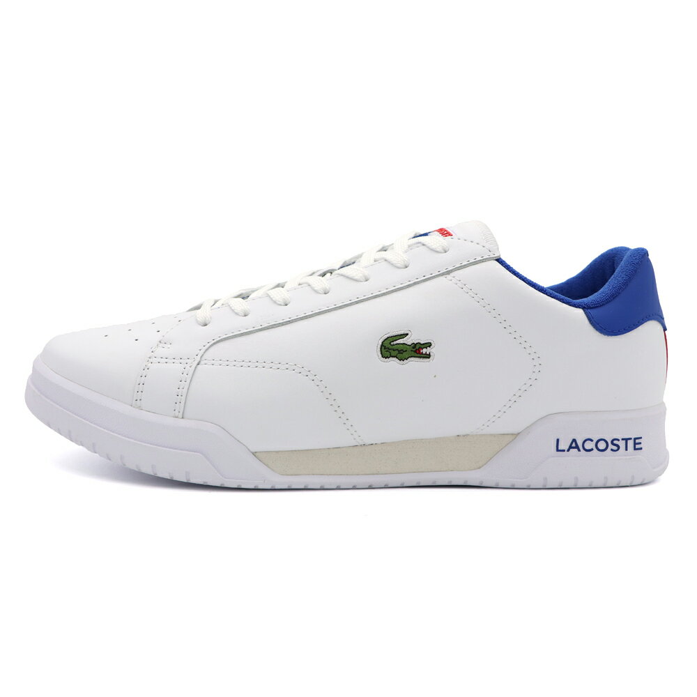 【全館滿額折】 Lacoste TWIN SERVE 法國鱷魚 白/藍/紅 皮革 休閒鞋 男款 NO.B3034【44SMA0091 ...