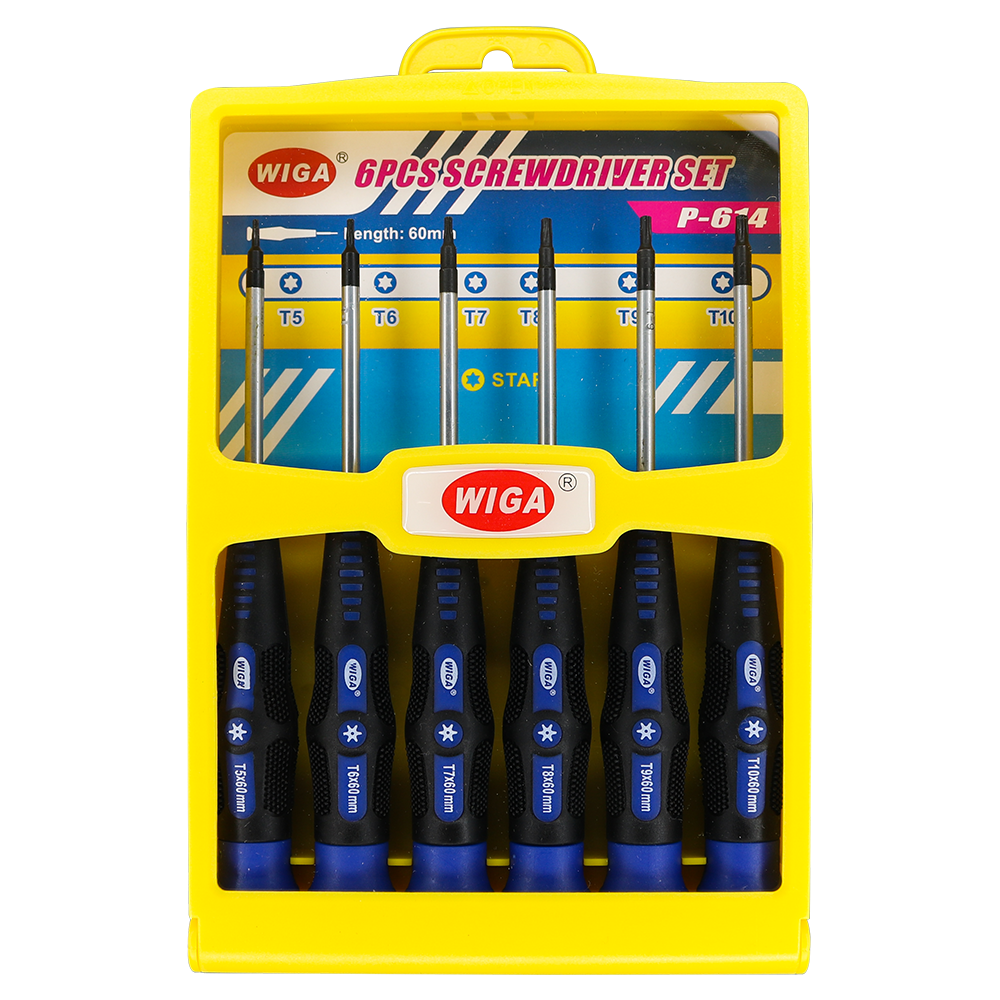 WIGA 威力鋼 P-614 中空星型膠柄精密起子組 6支組[防呆螺絲, 好出力, 鉻鉬鋼頭部, 不易耗損] | 威力鋼工具旗艦店直營店 | 樂天市場Rakuten