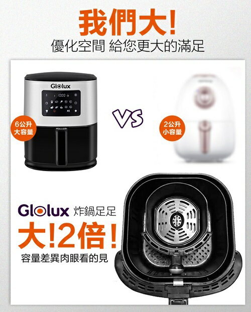 【料理好物】Glolux 健康6666 觸控式氣炸鍋 觸控式 6L大容量 健康 鍋子 鍋具 烹飪 廚房用品 料理用具 | 必購佳直營店 | 樂天市場Rakuten