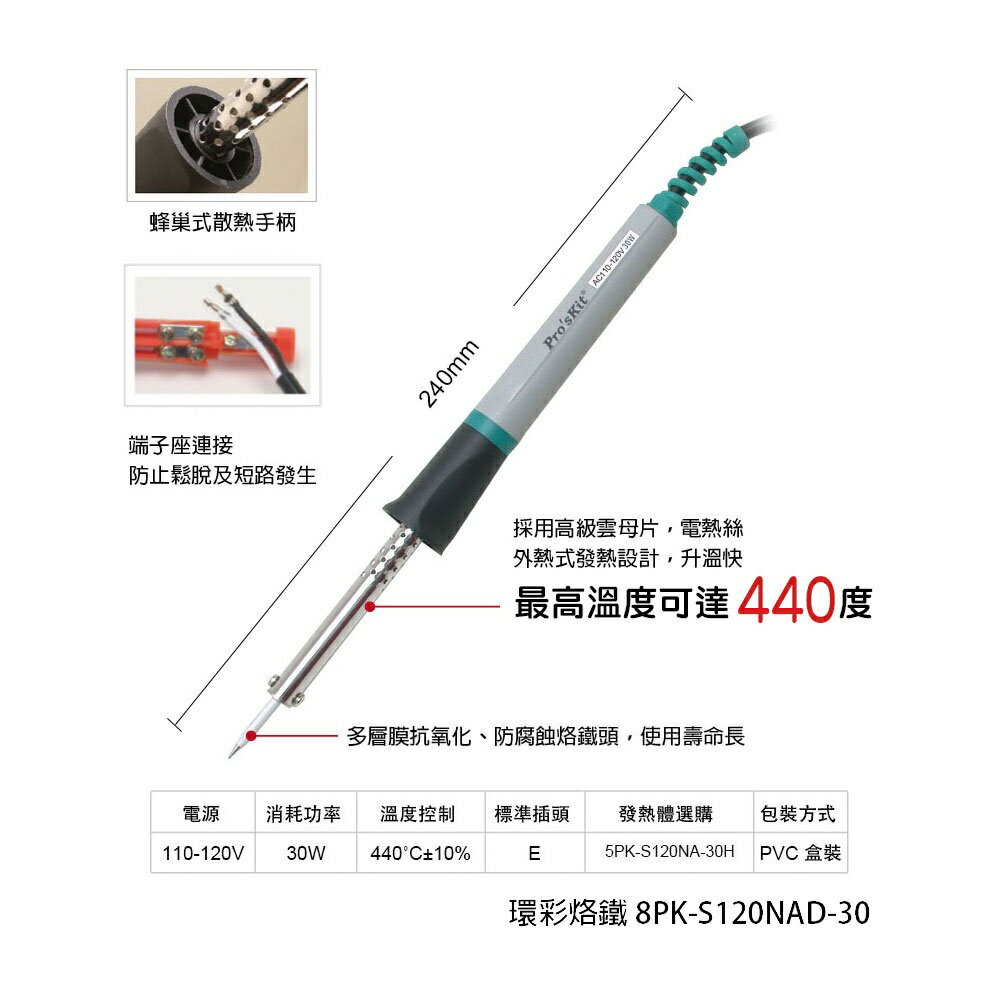 【Pro'sKit 寶工】8PK-S120NAD 環彩烙鐵 系列 | SUEY23320722 | 樂天市場Rakuten