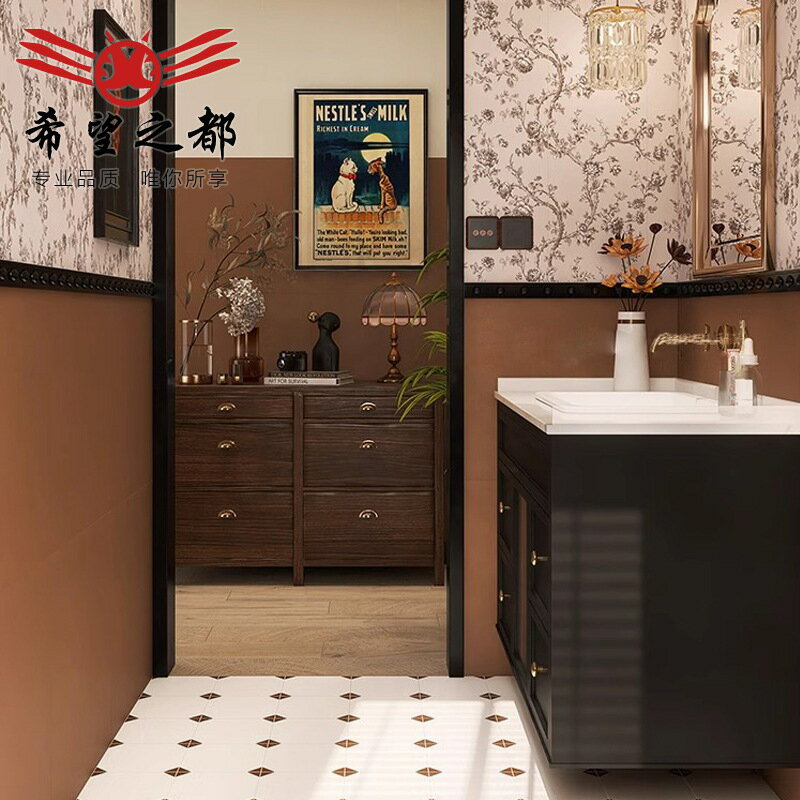 免運 公司貨 法式浪漫玫瑰衛生間小花磚300x900復古枝蔓浴室廁所地磚廚房墻磚 可開發票 全館五折 工廠現貨直銷 新品特價 BLG1225 ...