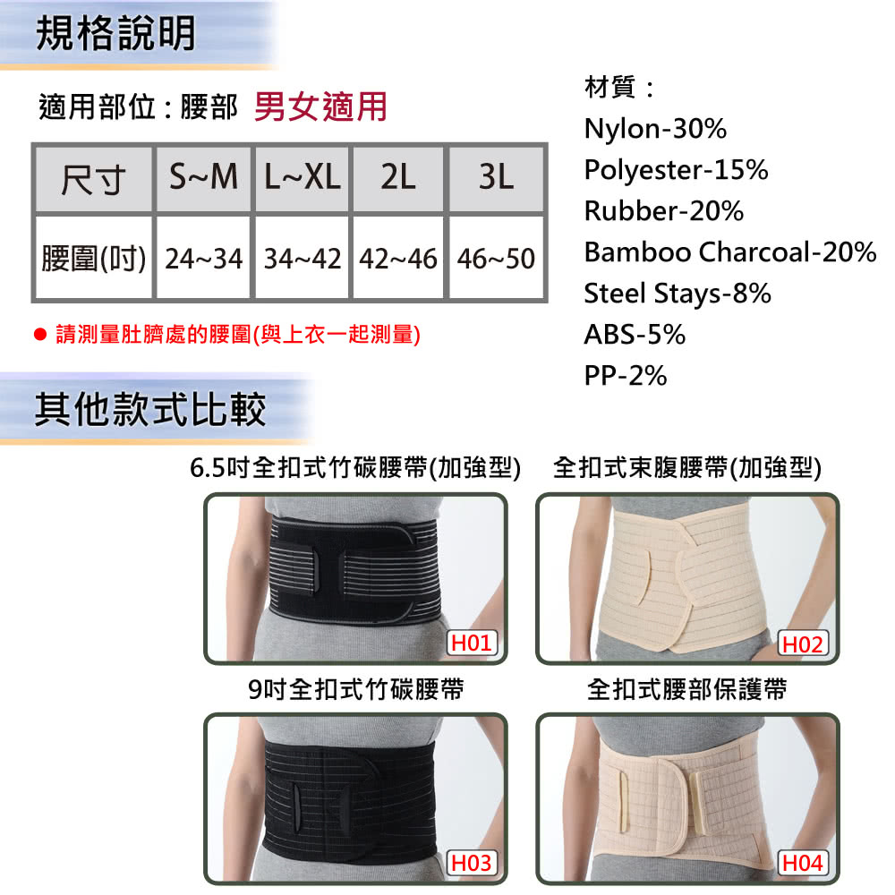 【官方正貨】飛力醫療 全扣式竹碳護腰(S/M、L/XL) 腰帶 竹炭 2011602、2011603 | 健康管理保健室直營店 | 樂天市場 ...