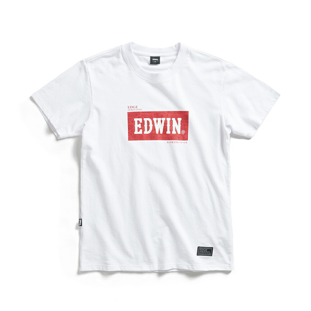 EDWIN EDGE系列 跑車BOX LOGO立體印花短袖T恤-男款 白色 | EDWIN官方旗艦店直營店 | 樂天市場Rakuten