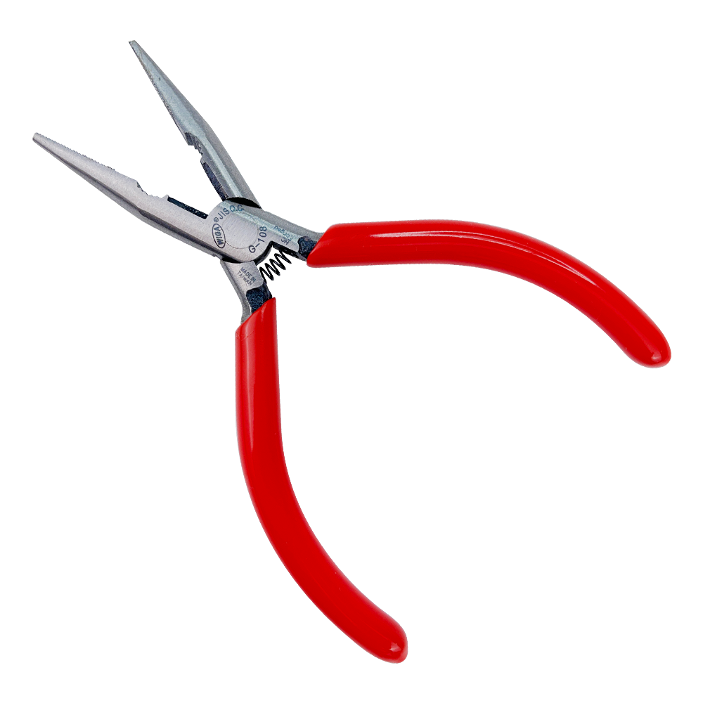 WIGA 威力鋼 G-108 5吋 電子用超細尖型尖嘴鉗[圓形頭部,有齒痕,附剪切刃口] | 威力鋼工具旗艦店直營店 | 樂天市場Rakuten