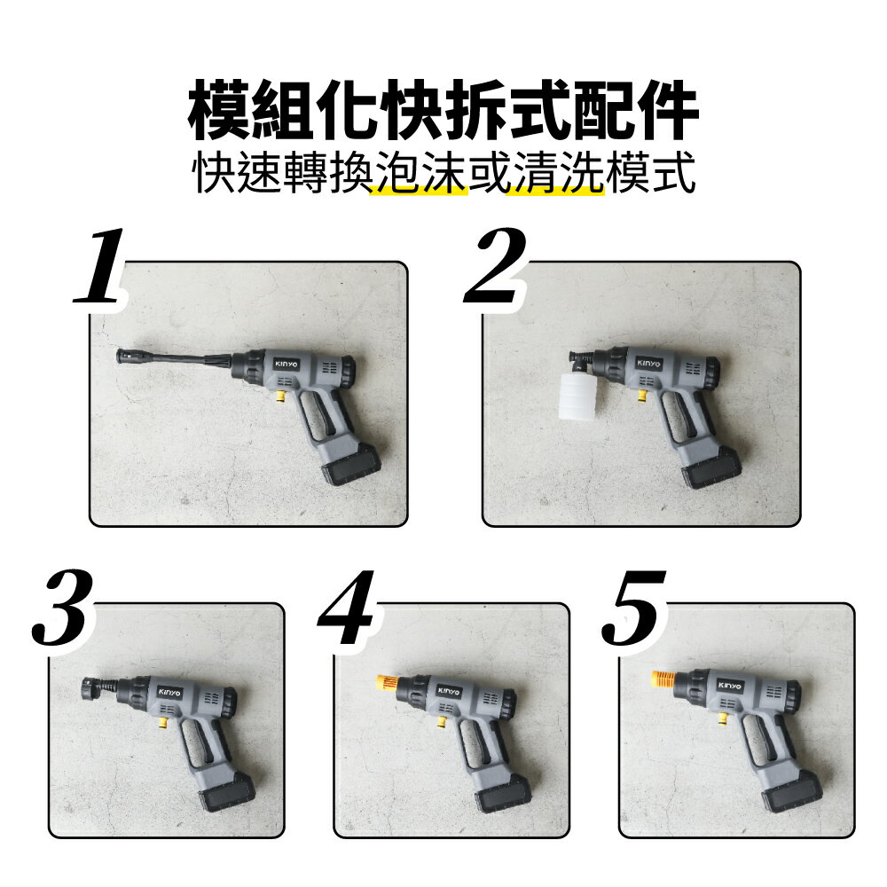 KINYO/耐嘉/無線高壓清洗機/HPC-63/六合一多功能噴頭/自吸水設計/5米加長軟管/附手提收納包 | 伊爾資訊直營店 | 樂天市場Rakuten