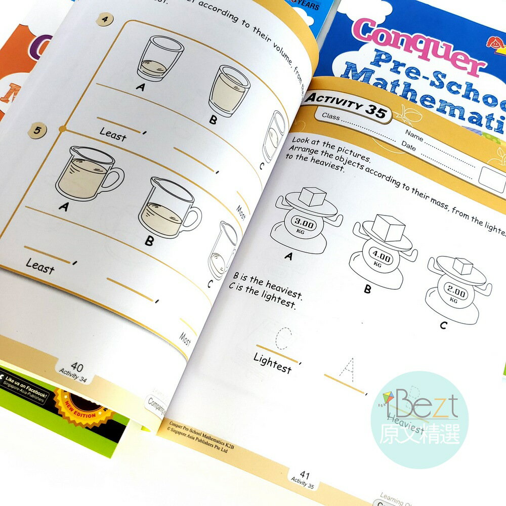 SAP Conquer Pre-School Mathematics K1／K2(四冊) | 新加坡教材 | 數學準備 | 基礎數學力 ...