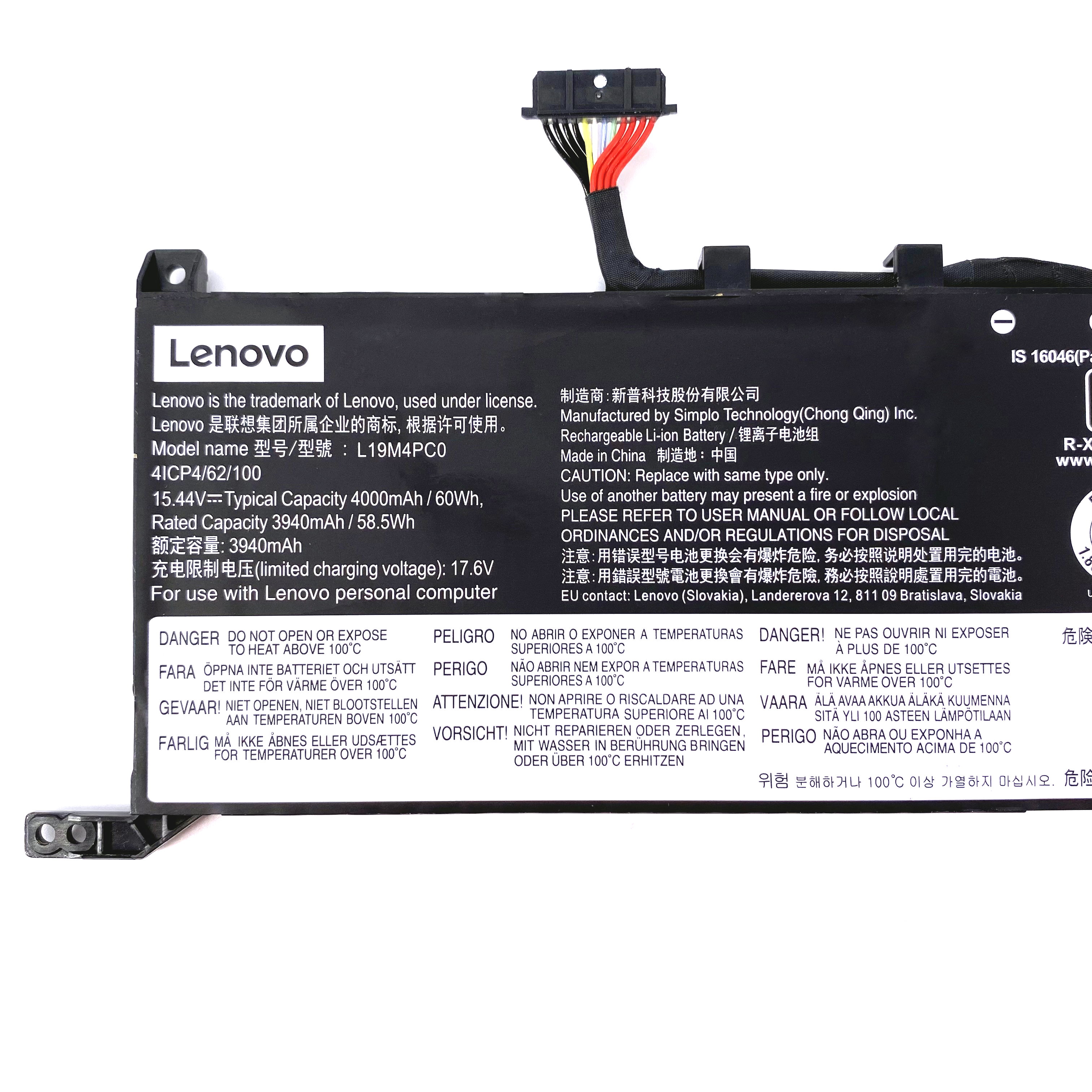 LENOVO L19M4PC0 4芯 原廠電池 4ICP4/62/100 5B10W86195 SB10W86190 SB10W86191 ...