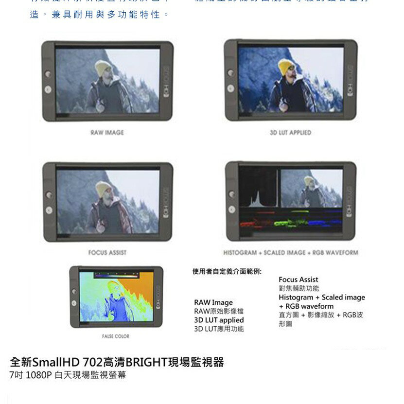 【eYe攝影】美國smallHD Black 702 BRIGHT 高清 現場監看螢幕 公司貨 MON-702BLK | 鋼普拉 eye攝影直營店 | 樂天市場Rakuten