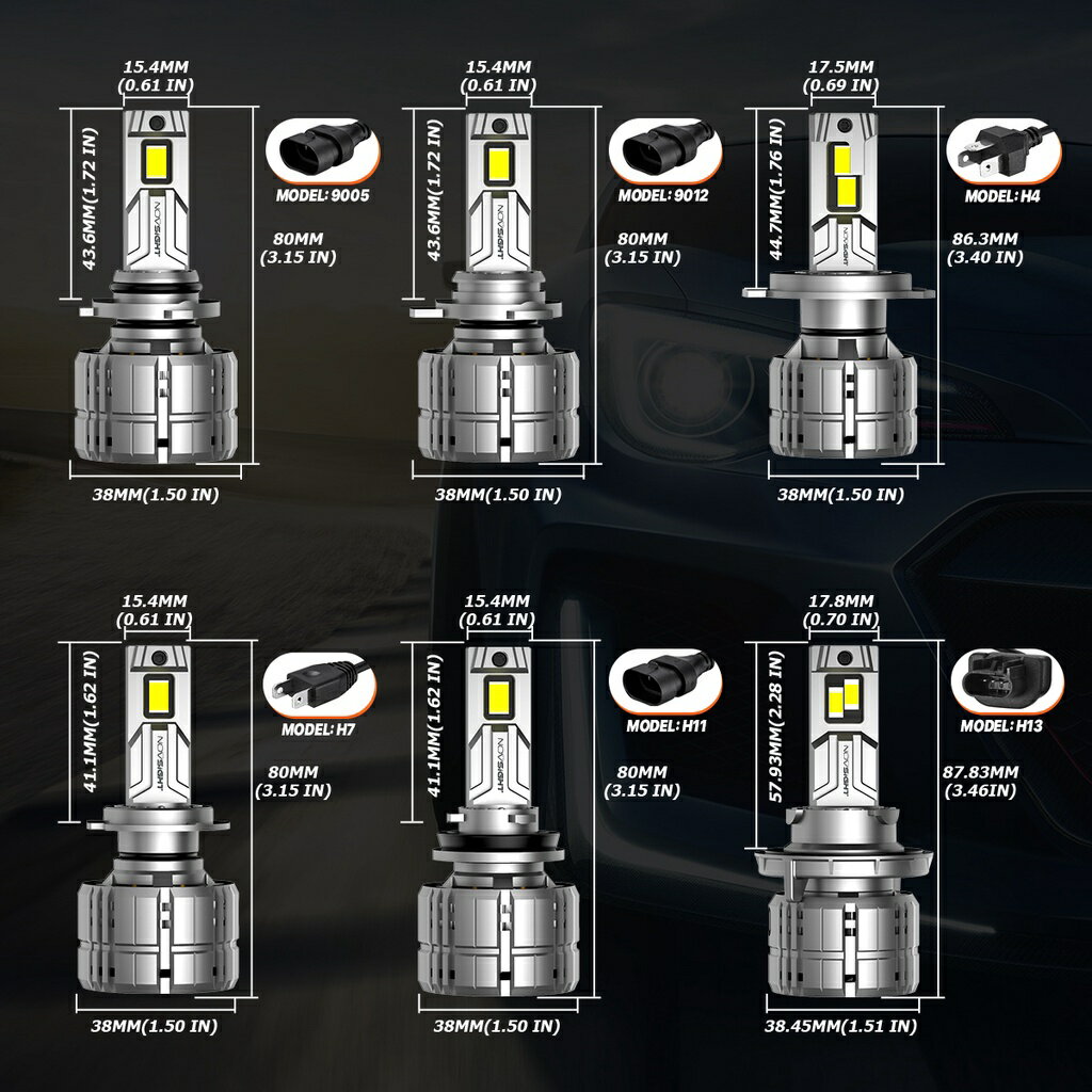 Novsight N60 H4 H11 H7 HB3 HB4 最新汽車 LED 大燈 200W 40000LM 6500 | 寓偉 | 樂天市場Rakuten
