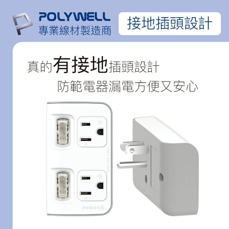 POLYWELL 2切2座節能小壁插 獨立開關 3P 3P轉2P 45mm間距 台灣製造MIT 寶利威爾 台灣現貨【全館299免運＋領券再折】 | POLYWELL 寶利威爾官方旗艦店 ...